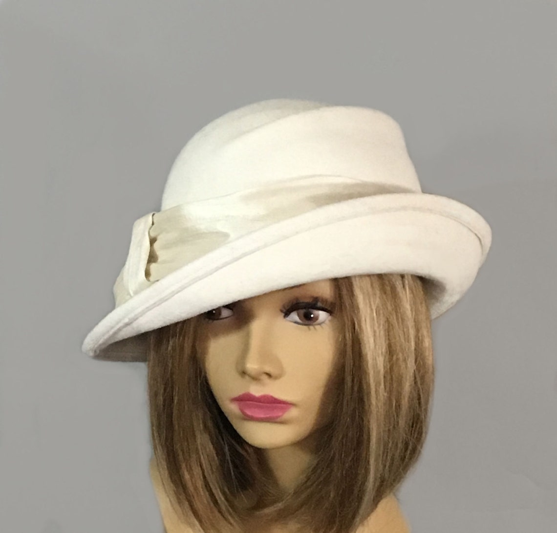 Christine Fur Felt Hat Medium Brim Size Downton Abbey Style - Etsy