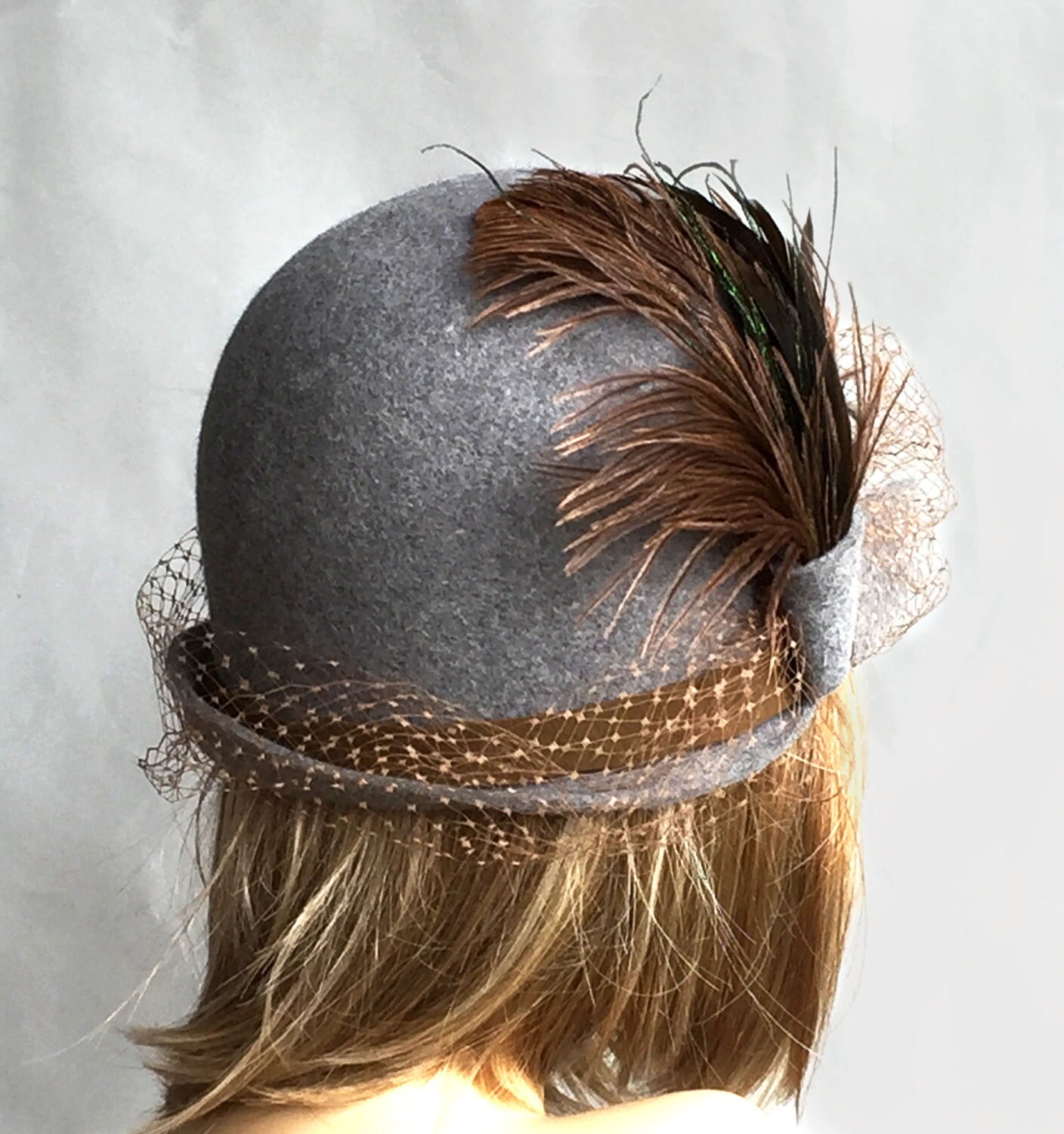 Debra Fur Felt Cloche Millinery Hat Downton Abbey Era Grey | Etsy