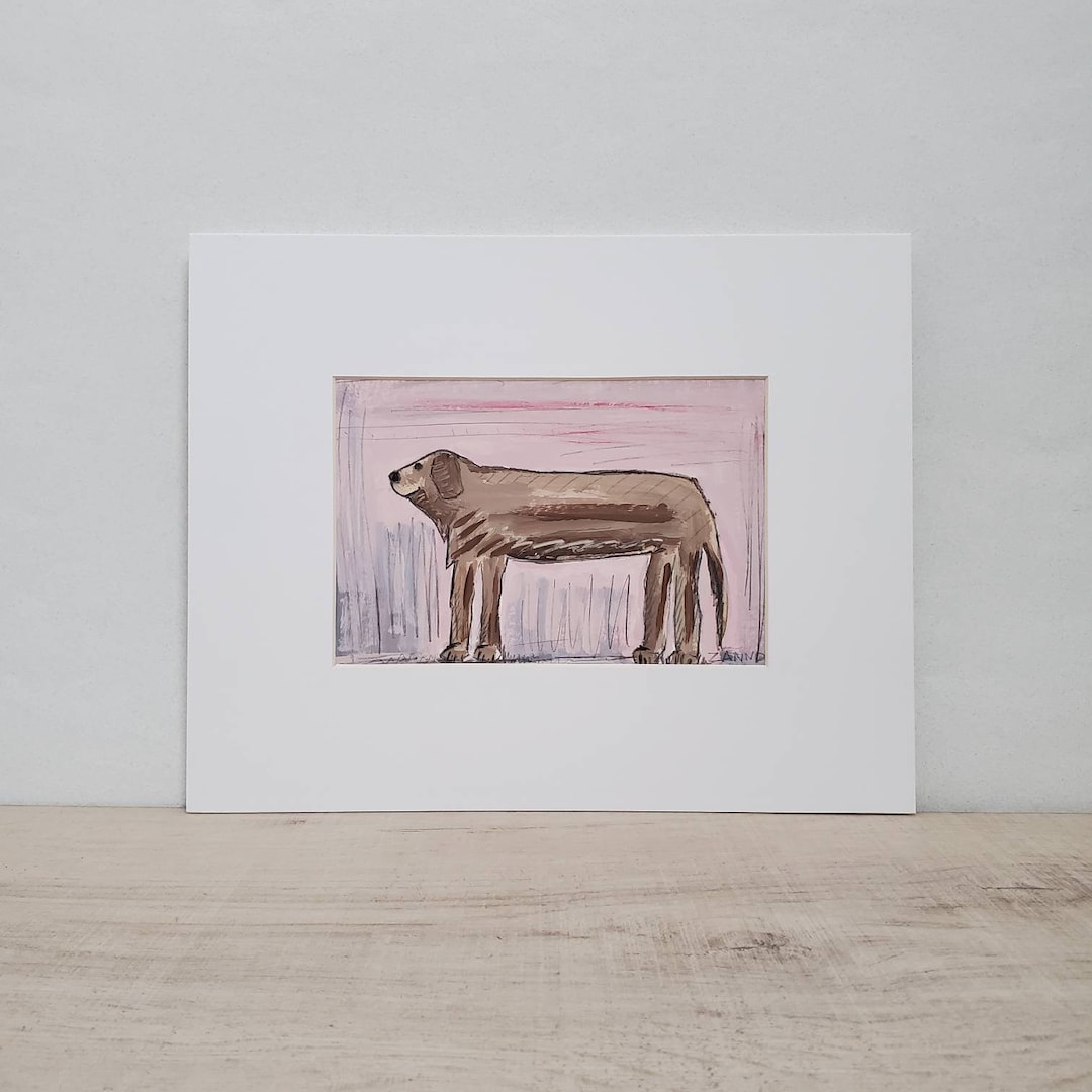 Chocolate Lab Retriever Dog Drawing Pet Loss Art Goldendoodle Brown ...