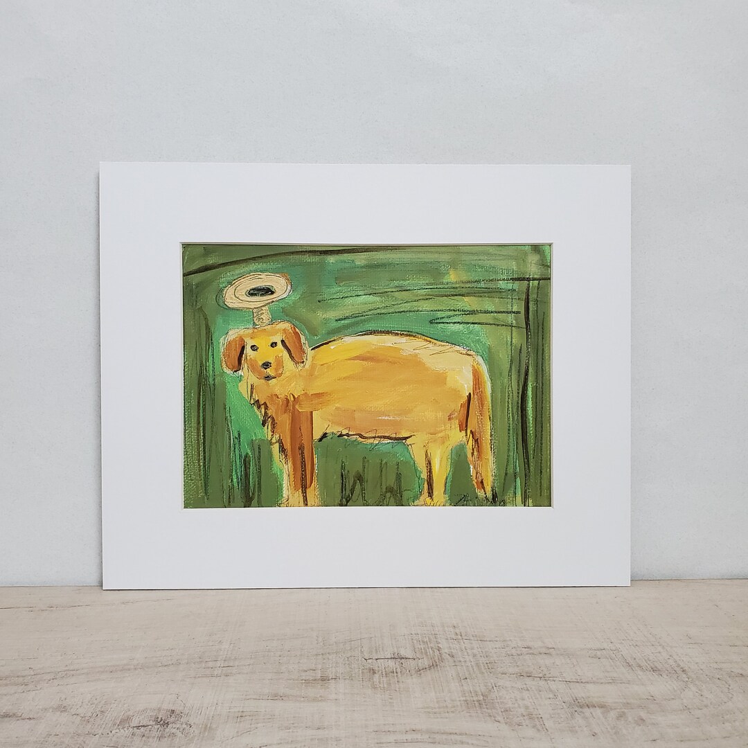Golden Retriever Dog Drawing Pet Loss Art Goldendoodle Yellow - Etsy