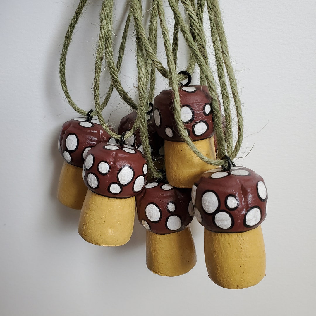 Mushroom Ornament Groovy Gift Upcycled Champagne Cork Repurposed Eco ...