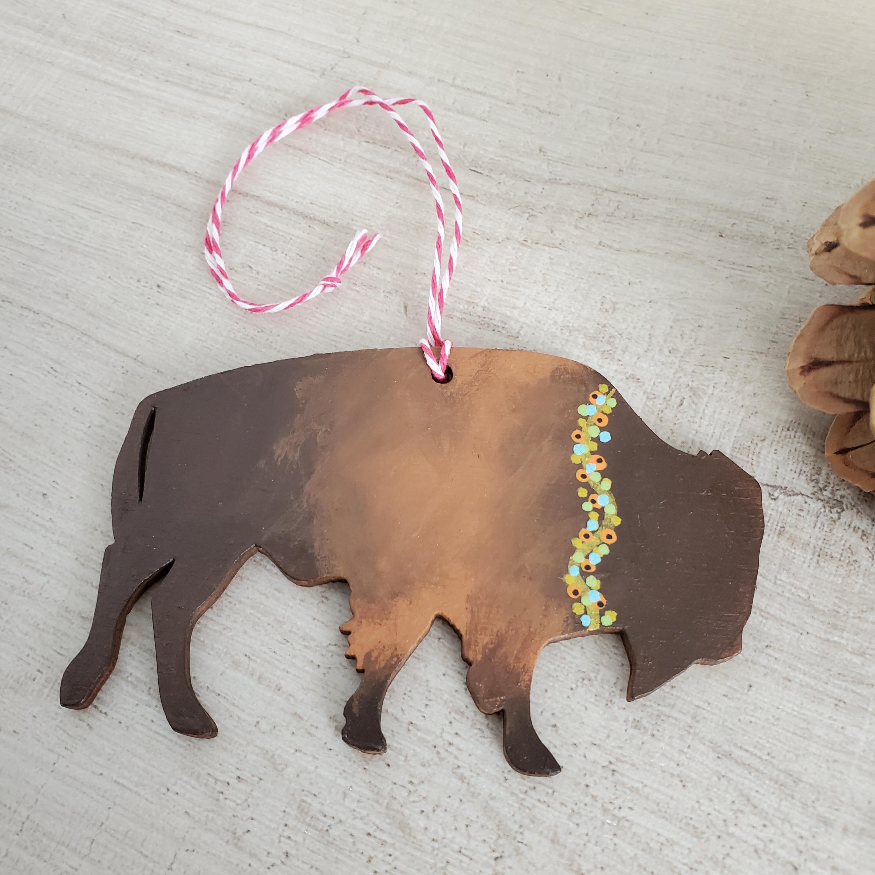 Bison Ornament Western Themed Christmas Handpainted Made in Utah - Etsy