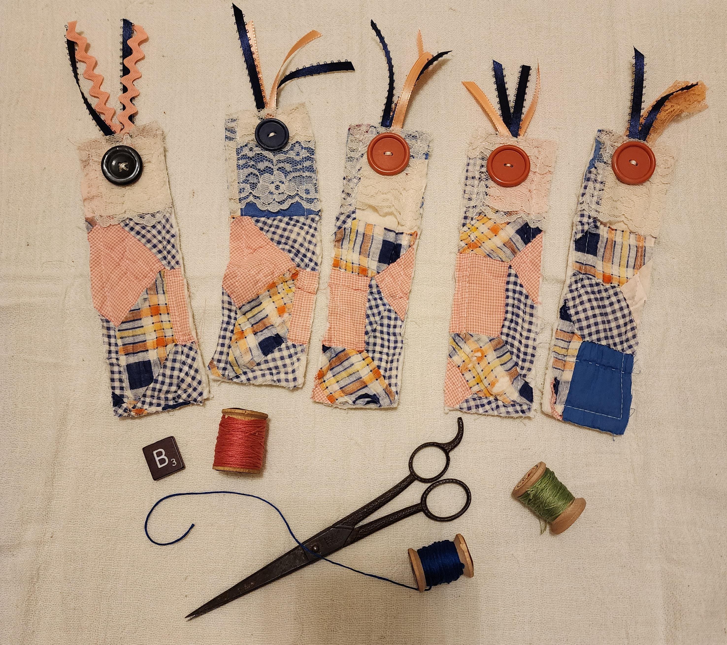 Repurposed Vintage Quilt Bookmarks - Etsy