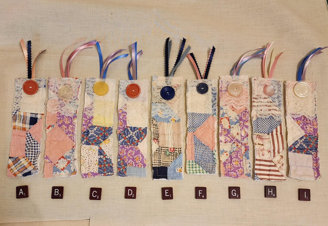 Repurposed Vintage Quilt Bookmarks - Etsy