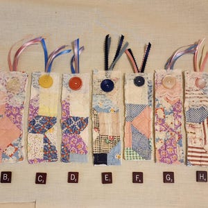 Repurposed Vintage Quilt Bookmarks - Etsy