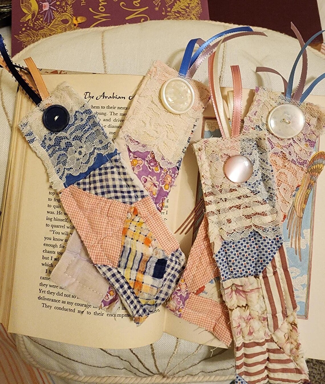 Repurposed Vintage Quilt Bookmarks - Etsy