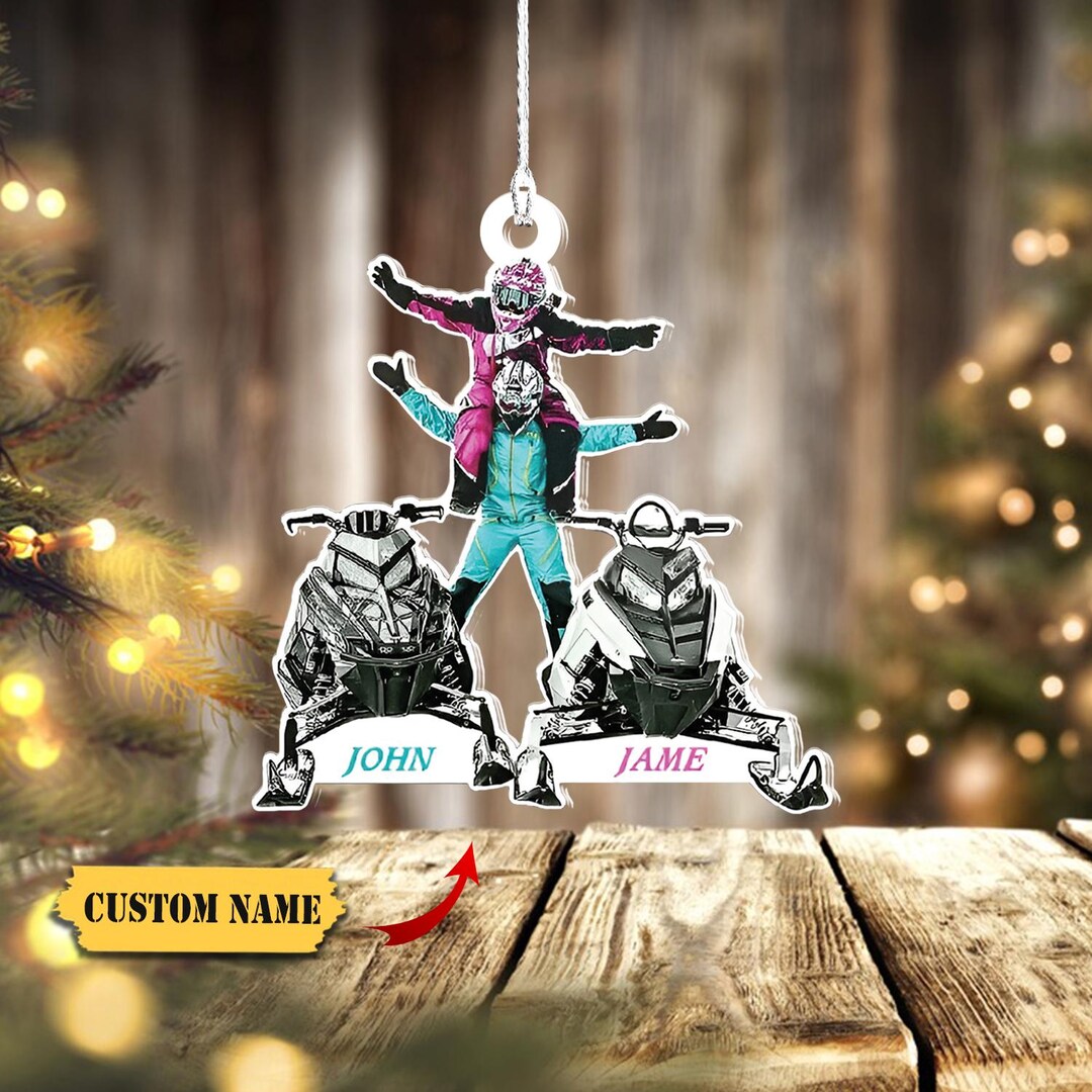 Personalized Snowmobile Ornament, Snowmobile Ornament, Skiing Gift ...