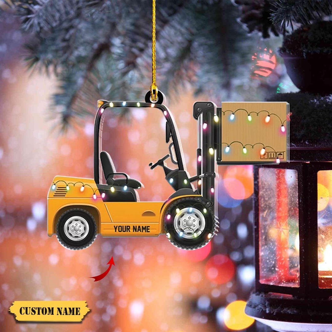 Personalized Forklift Truck Christmas Acrylic Ornament 2D, Forklift ...