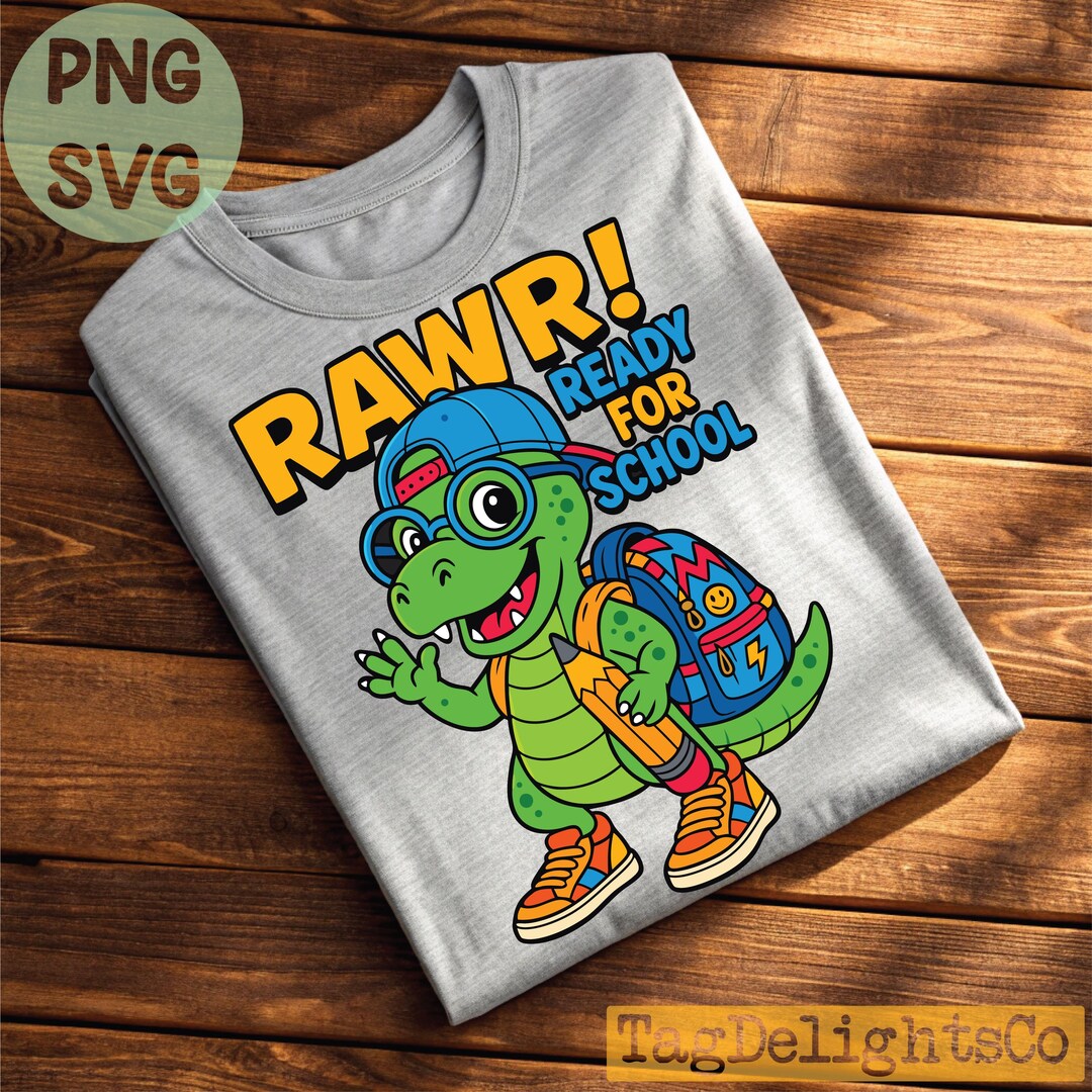 Back to School Dino PNG SVG: Dinosaur Designs (digital Download) - Etsy