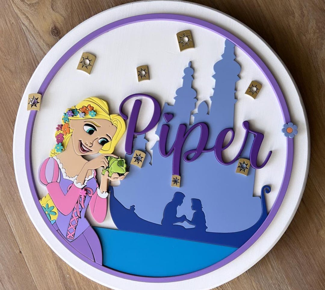 Personalized Tangled Nursery Name Bedroom Sign - Etsy