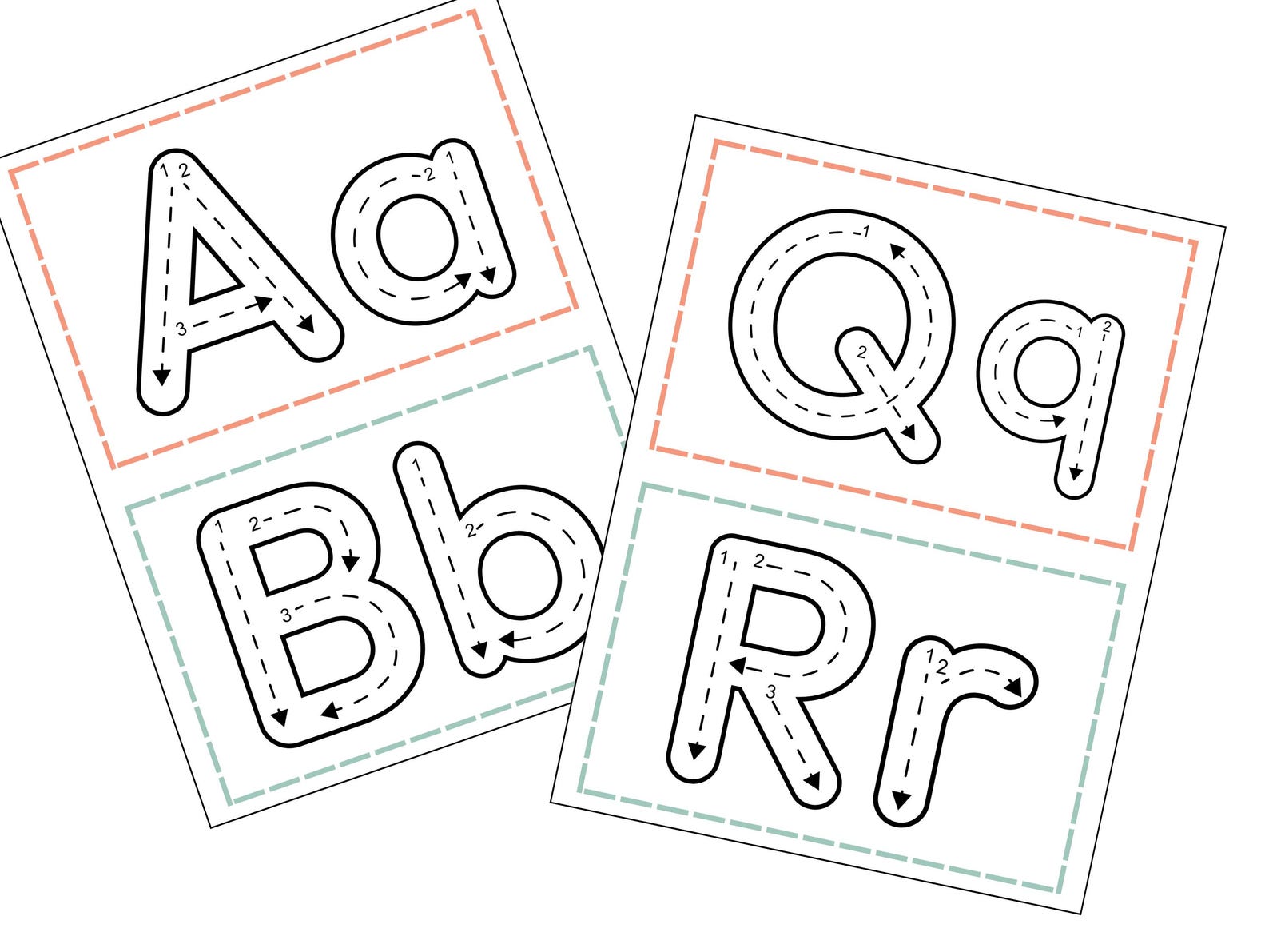 Printable Alphabet Tracing Cards | Uppercase & Lowercase Letter Writing ...