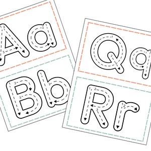 Printable Alphabet Tracing Cards | Uppercase & Lowercase Letter Writing ...