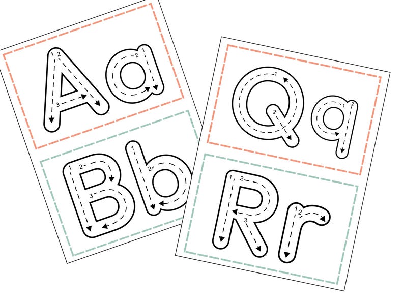 Printable Alphabet Tracing Cards | Uppercase & Lowercase Letter Writing ...