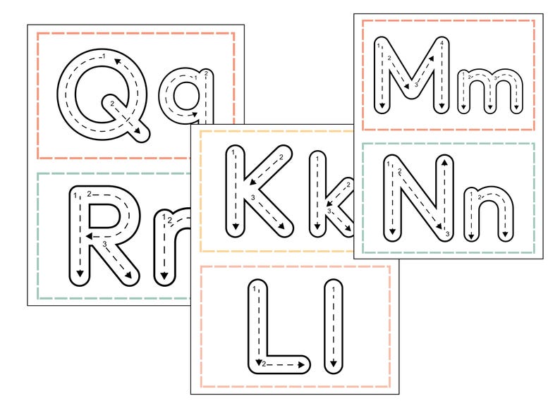 Printable Alphabet Tracing Cards | Uppercase & Lowercase Letter Writing ...