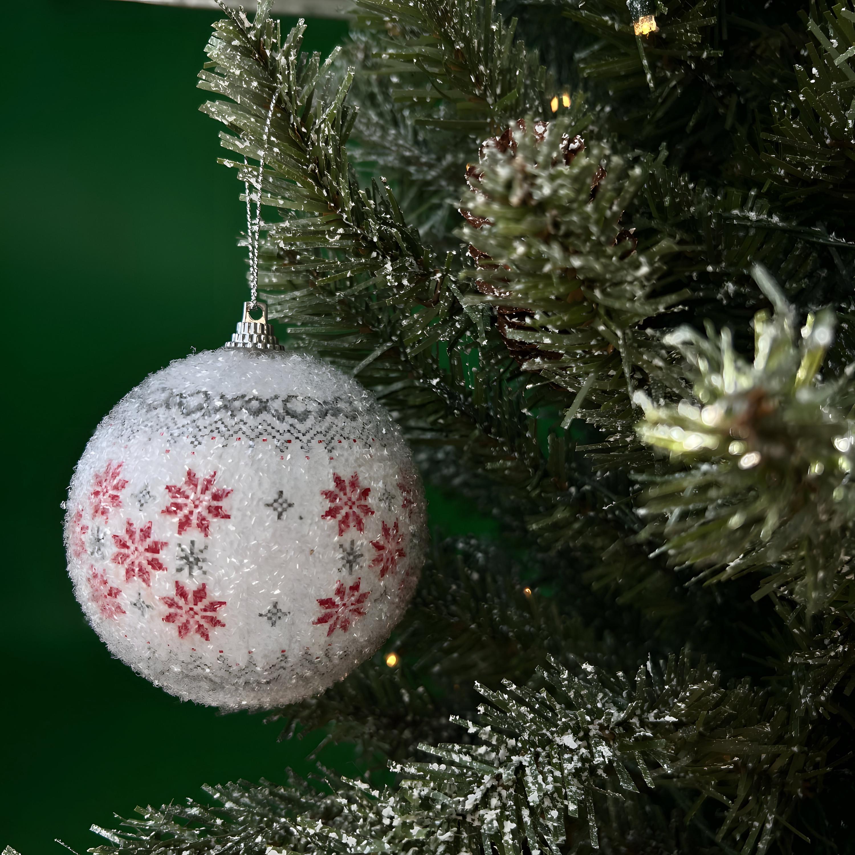 Handmade Frosted Snowflake Christmas Ball Ornaments (set of 3) - Etsy