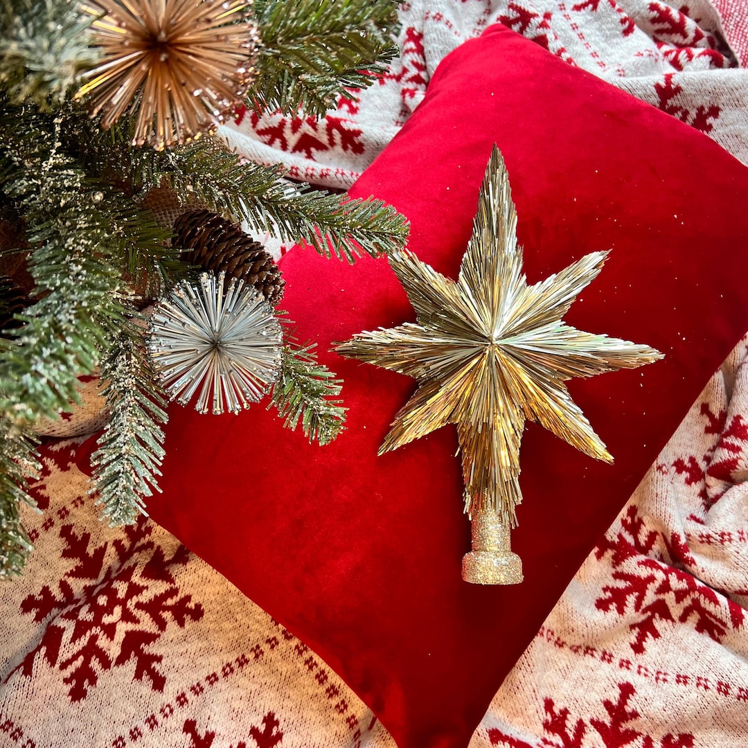 Elegant Christmas Star Tree Topper - Unique Champagne Gold Stars ...