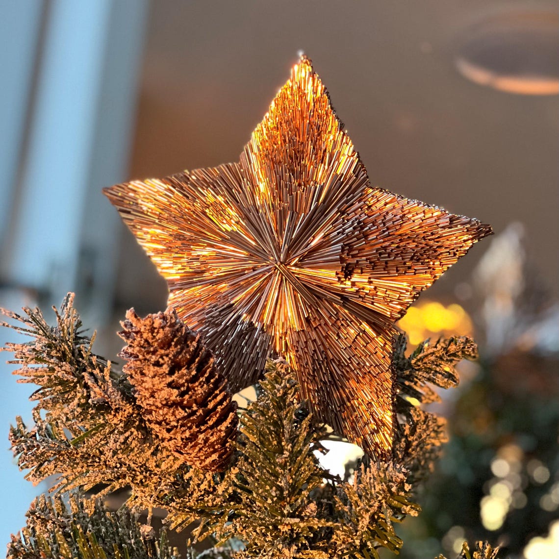 Handmade Christmas Tree Topper Unique Xmas Tree Star Top Rose Mini ...