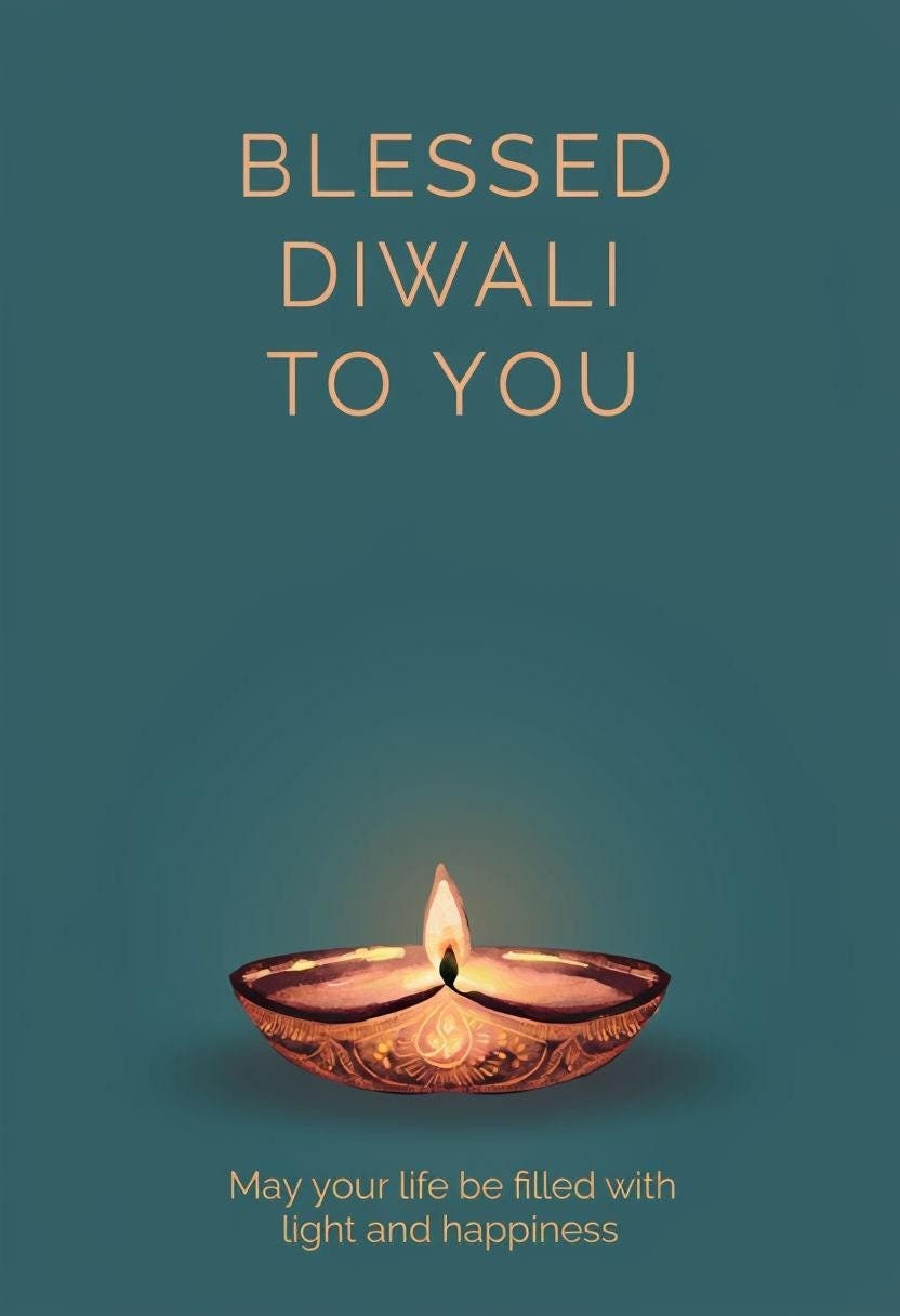 Diwali Blessing Digital Card Family Print - Etsy