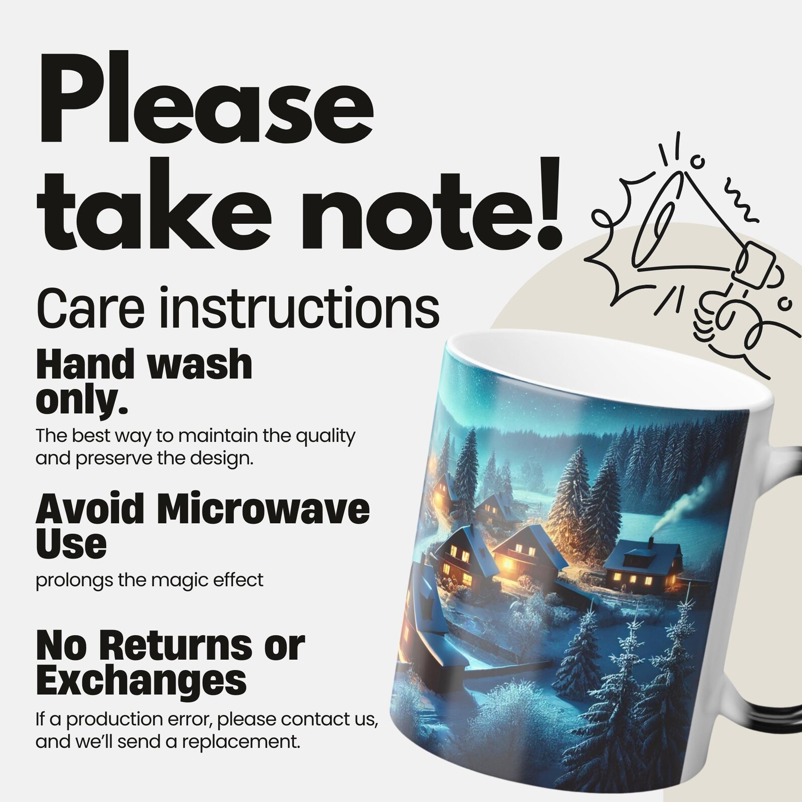 Winter Village Magic Mug - Starry Night Lights - Cottage Mug - Snowy ...