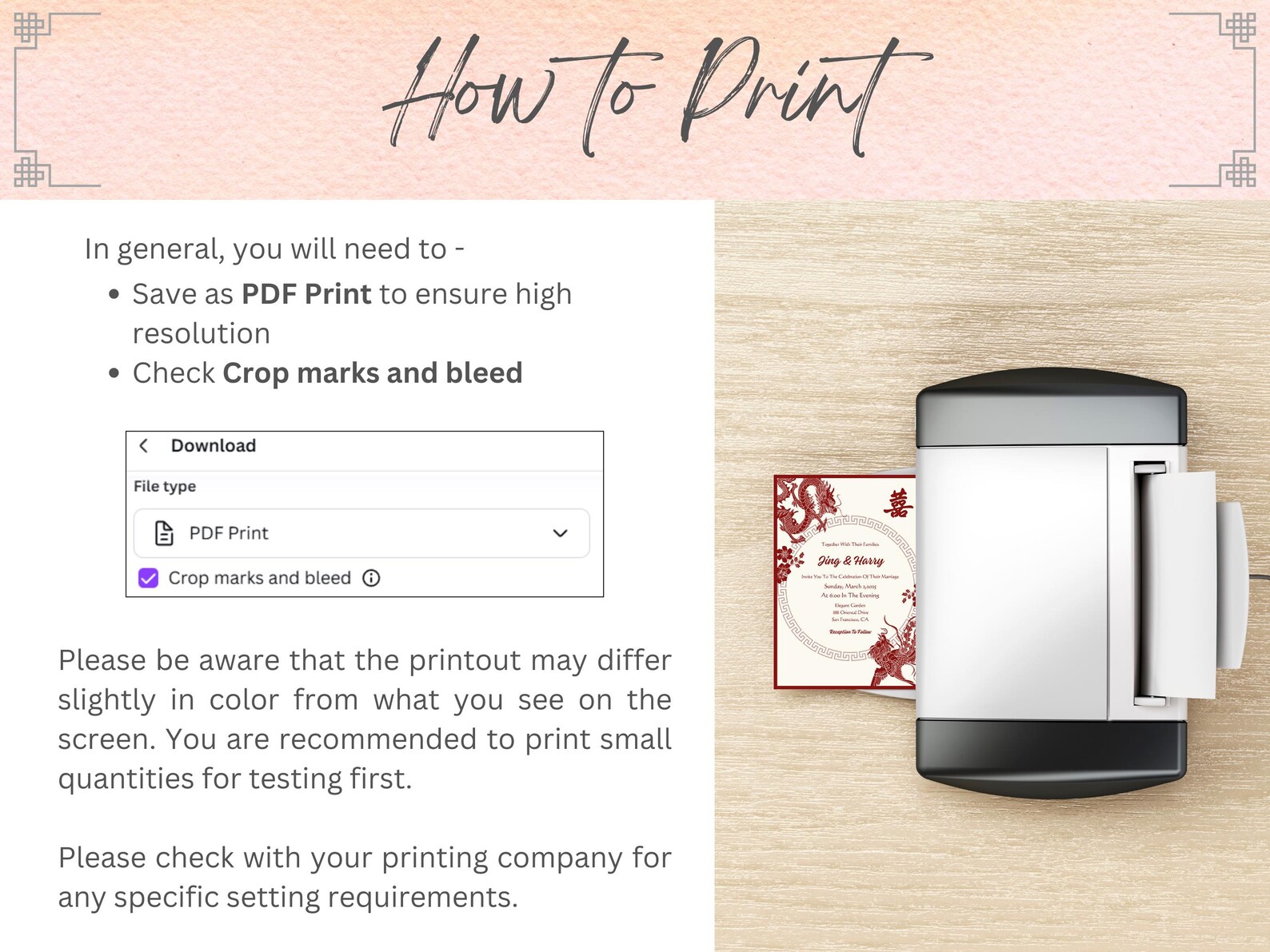 Dragon Chinese Wedding Invitation Template Digital 5x7 Modern Chinese ...
