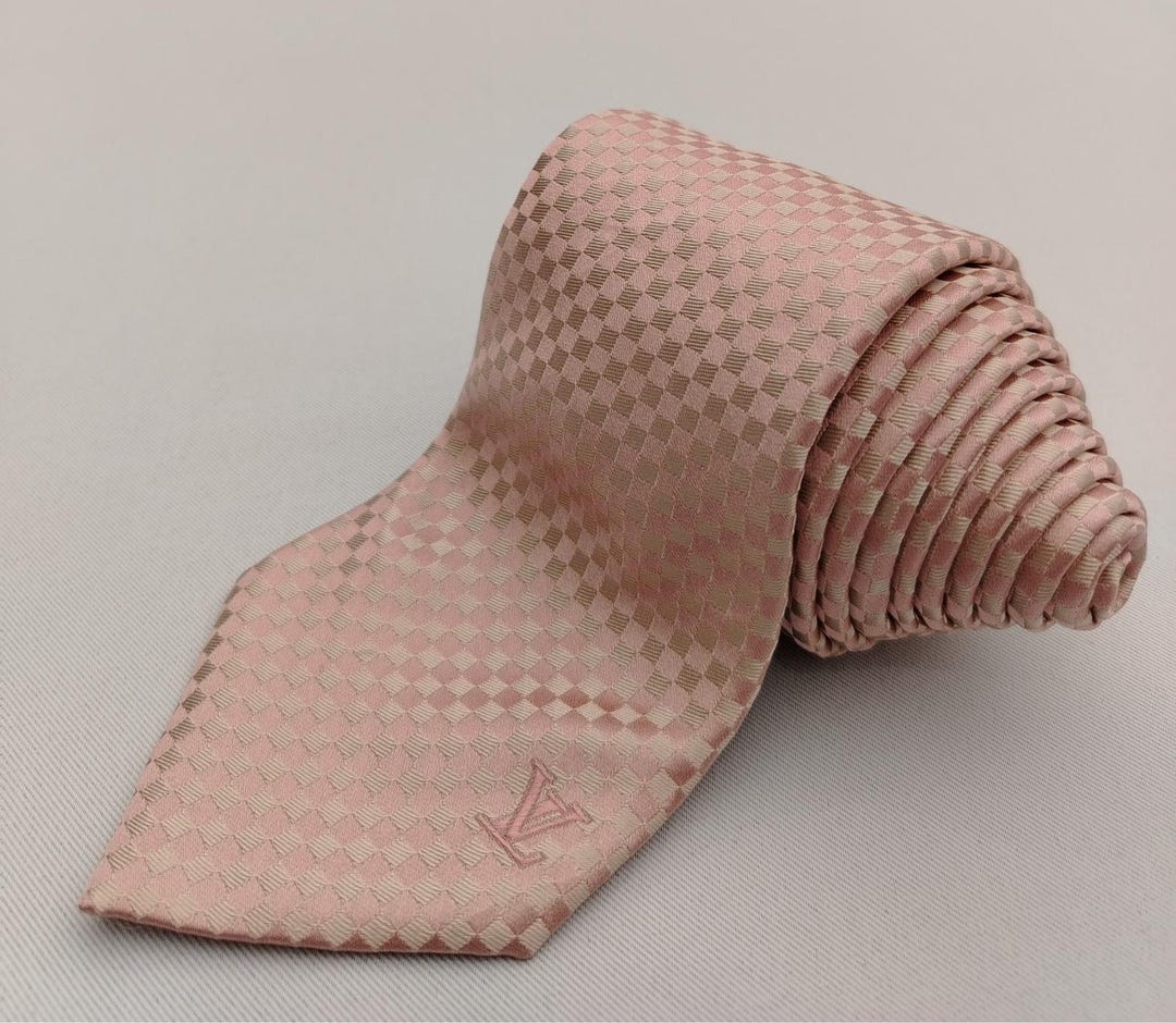 Vintage Louis Vuitton LV Woven Silk Designer Necktie Damier ...