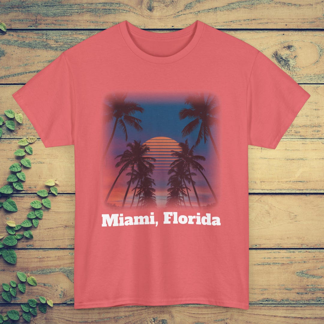 Miami Sunset Shirt, Miami Florida Shirt, Palm Tree Shirt, Miami Graphic ...