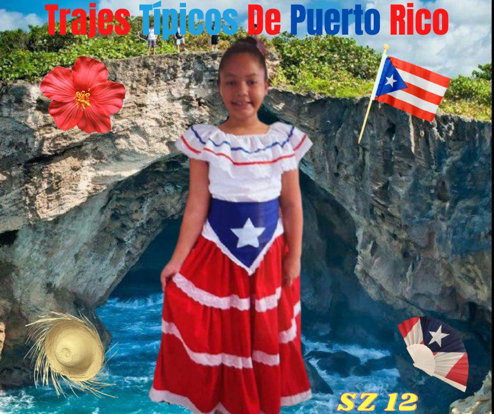 Puerto Rican Dress Costume: Child & Women Bomba Y Plena Outfit (3PC) - Etsy