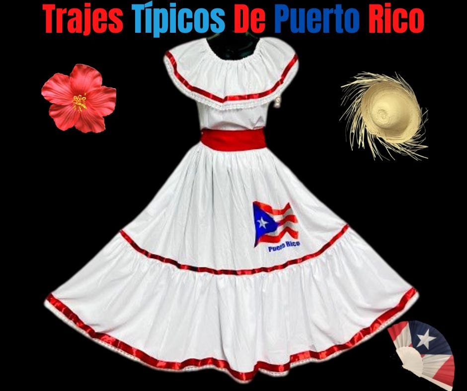 Puerto Rican Flag Dress: 3PC Jíbara Outfit - Etsy