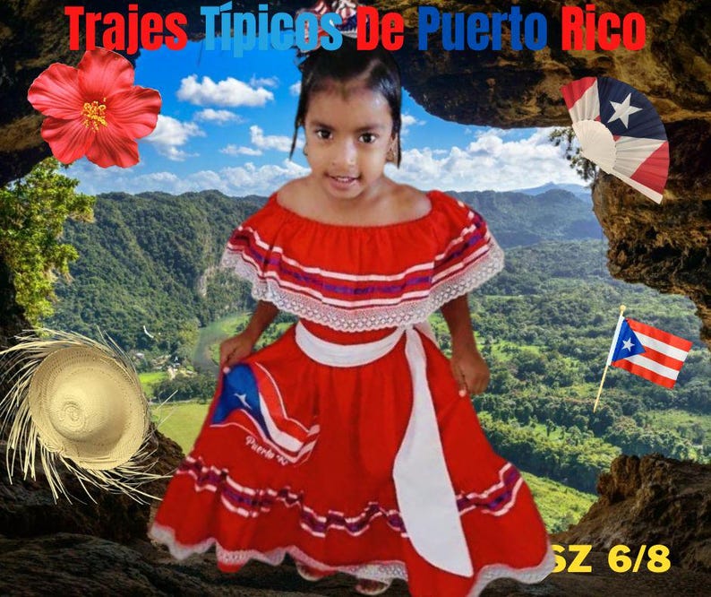 Puerto Rican Flag Dress: 3PC Jíbara Outfit - Etsy