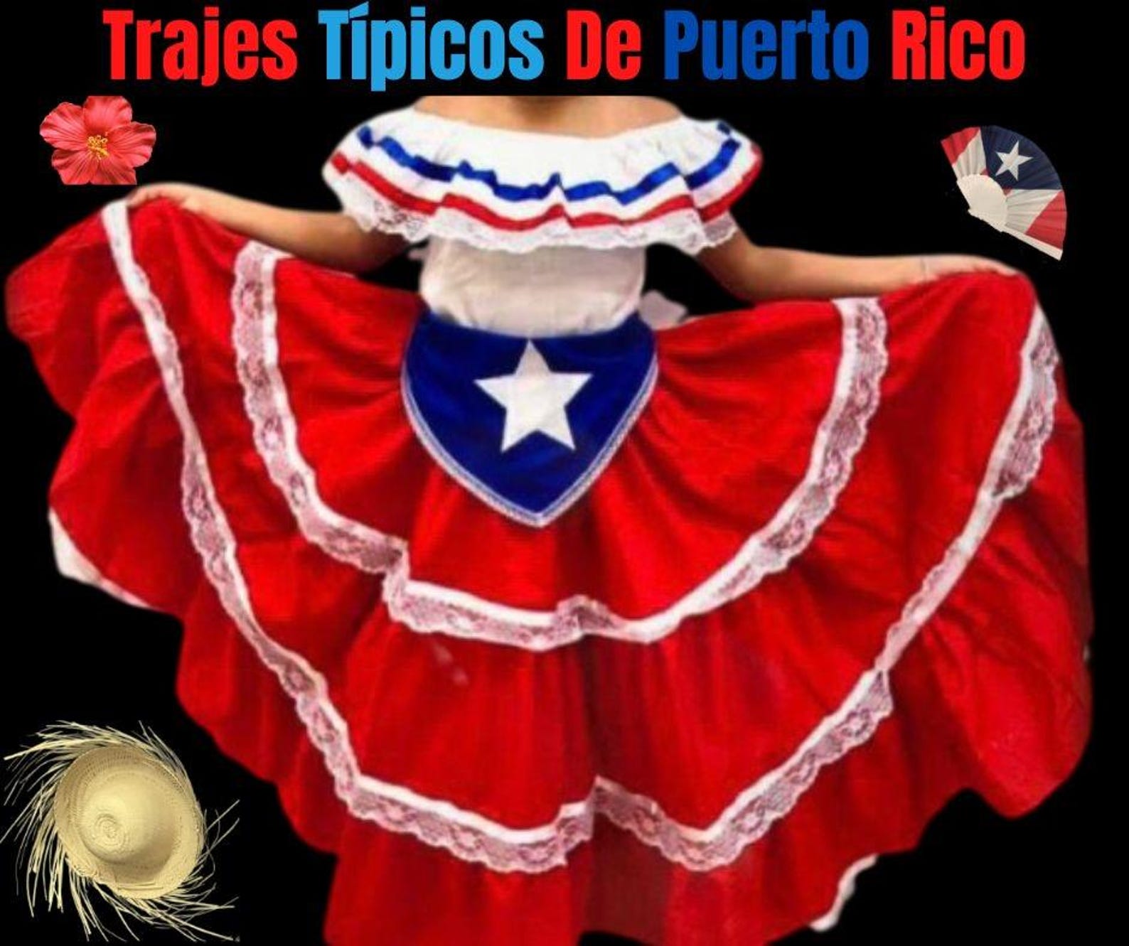 Child & Women Bomba Y Plena Matching Set, Trajes Típicos De Puerto Rico ...