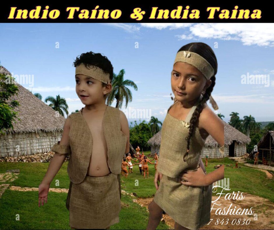 Taíno Indian Outfit - Puerto Rican Native Costume, 4 Pcs - Etsy
