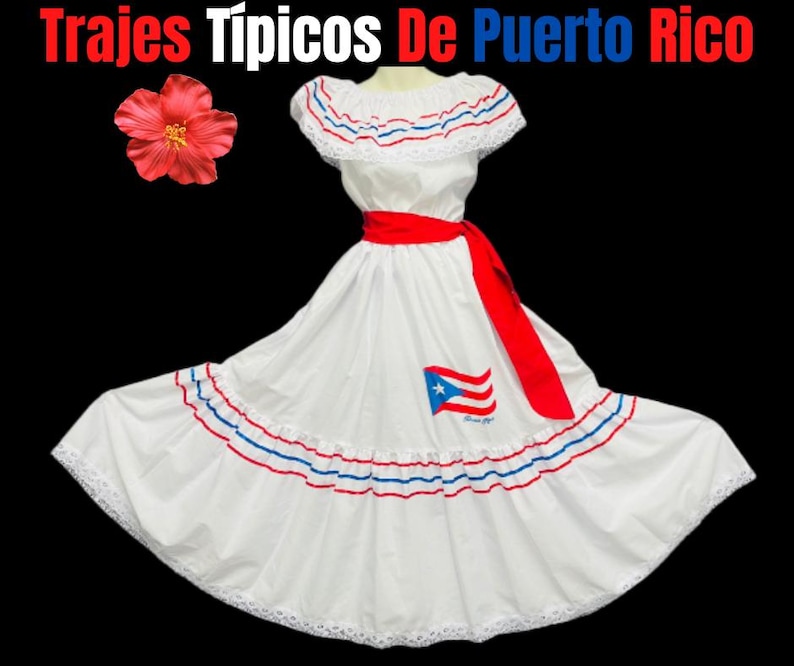 Puerto Rican Flag Dress: 3PC Jíbara Outfit - Etsy
