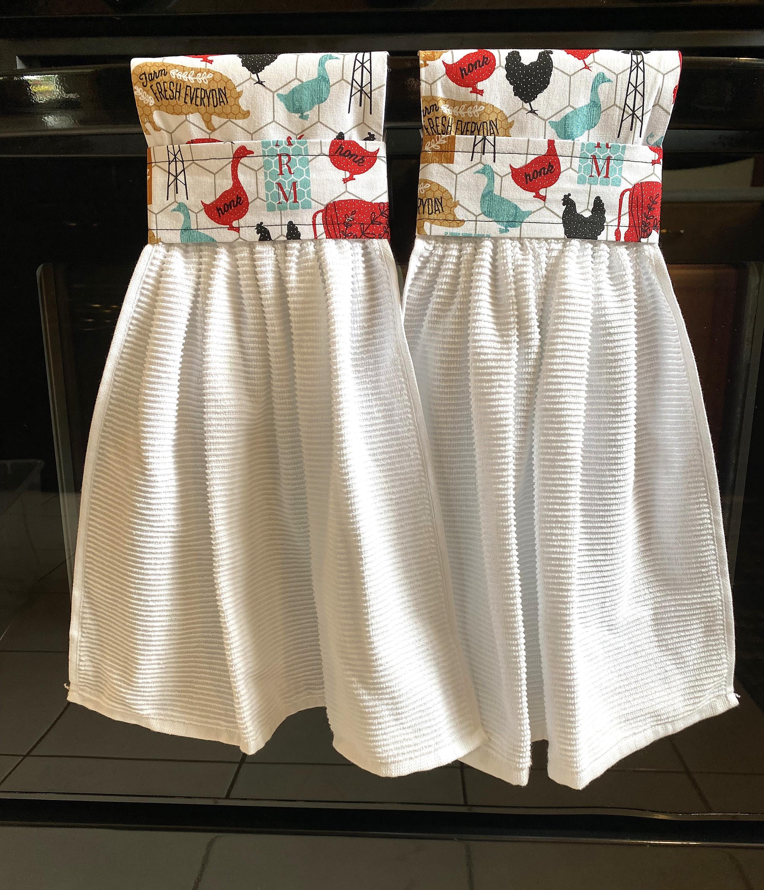 Pair of Hanging Kitchen Towels, Oven Door Towel, Decorative Towel. No ...