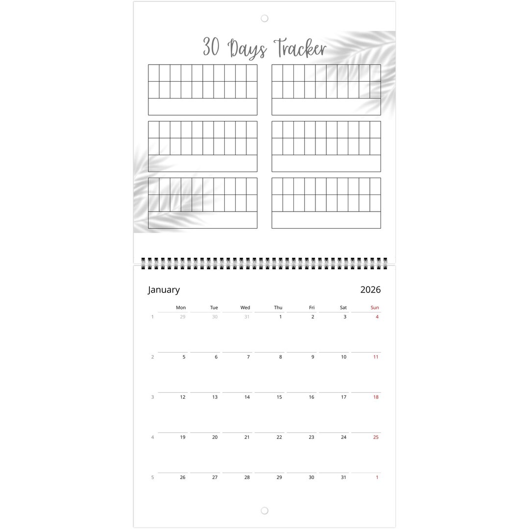Habit Tracker Wall Calendar 2026, Yearly Planner, Monthly Trackers - Etsy