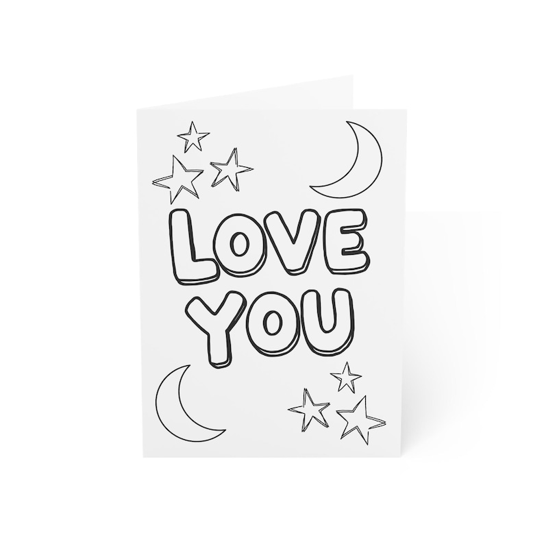 Kids Coloring Card, Blank Inside, for Father's Day, Grandparents ...