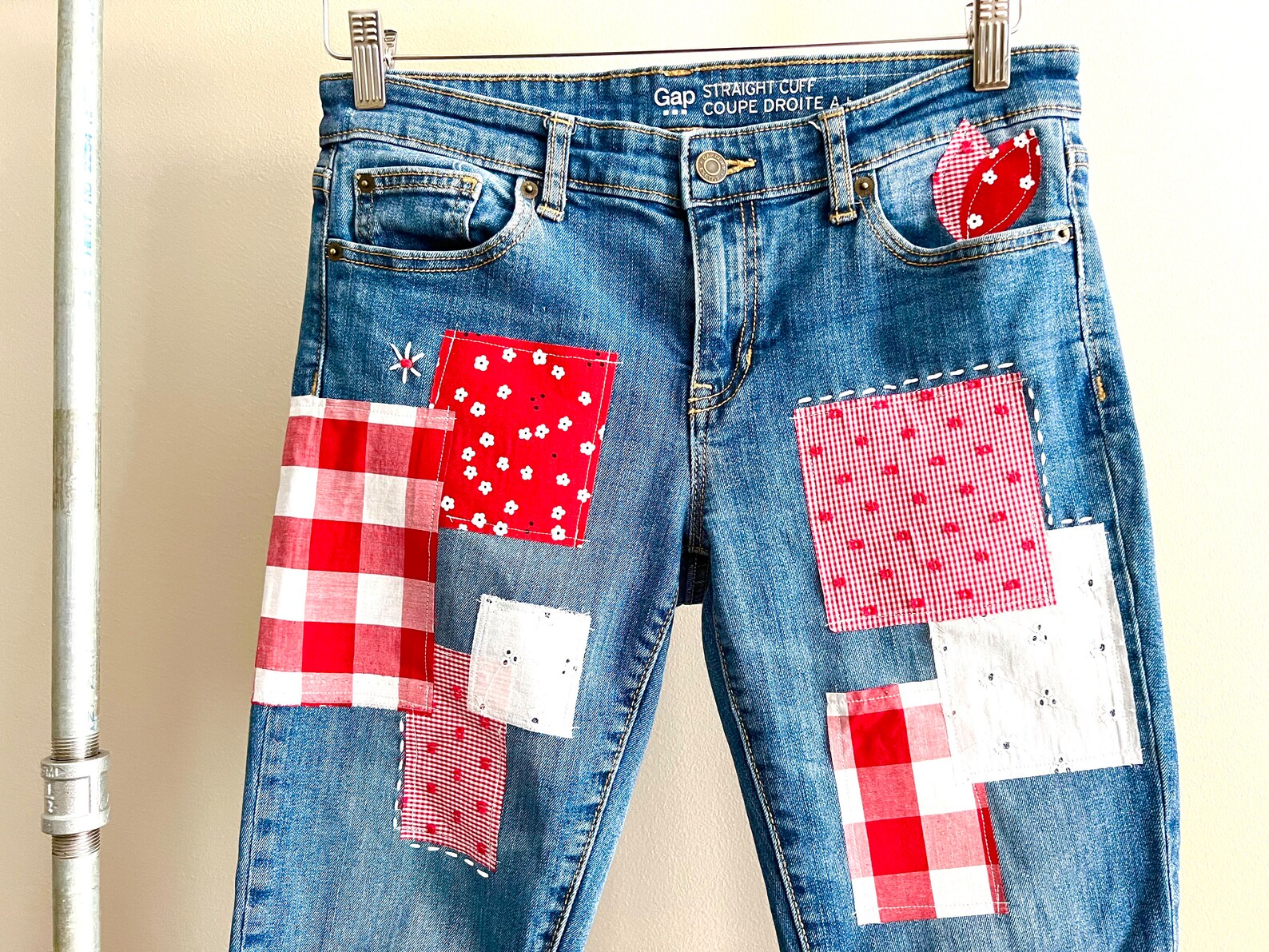 CUSTOM Reworked Upcycled Patched Denim Jeans 2/4/6/8/10/12/14 - Etsy