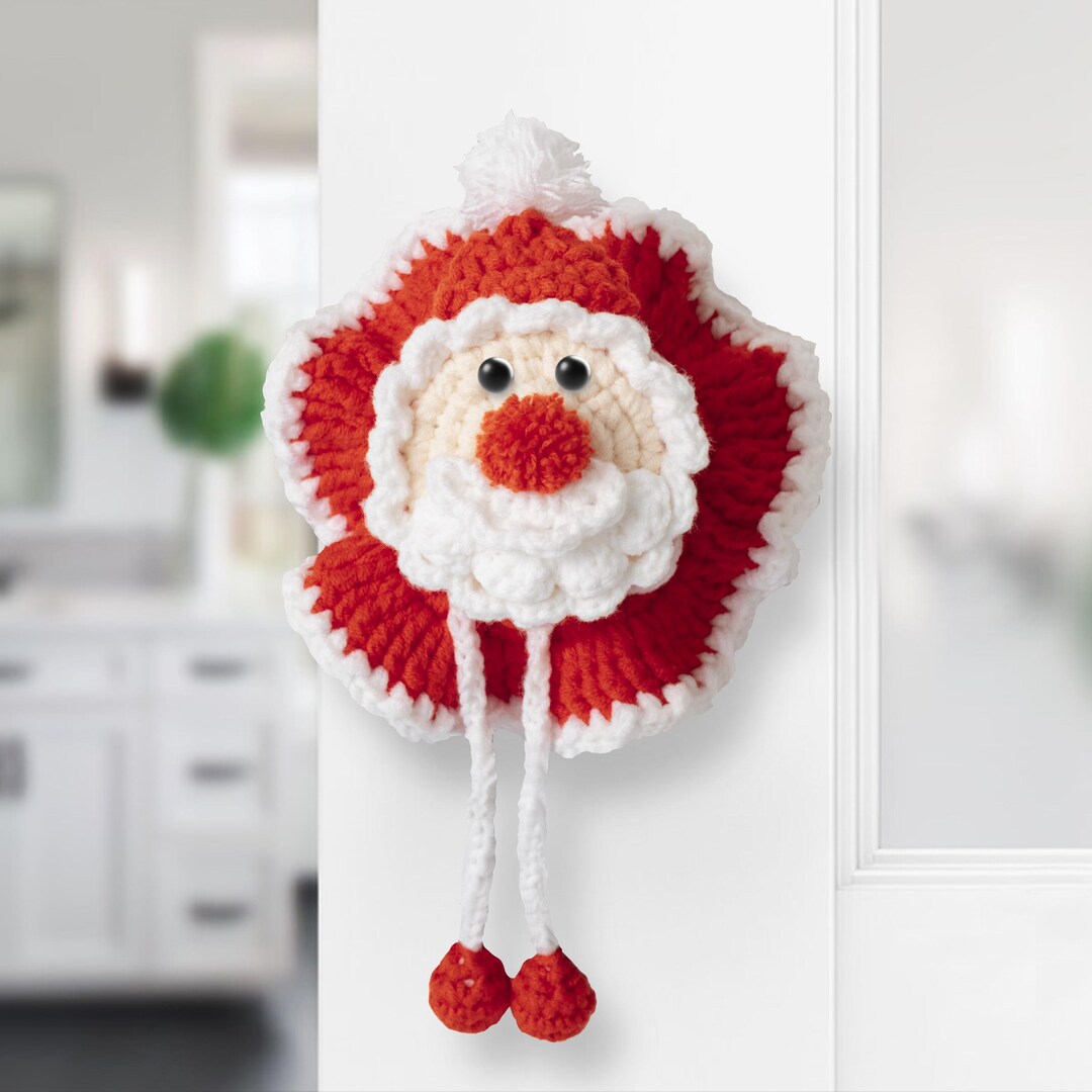 Santa Claus Doorknob Cover Crochet Pattern, Christmas Door Knob Cover ...