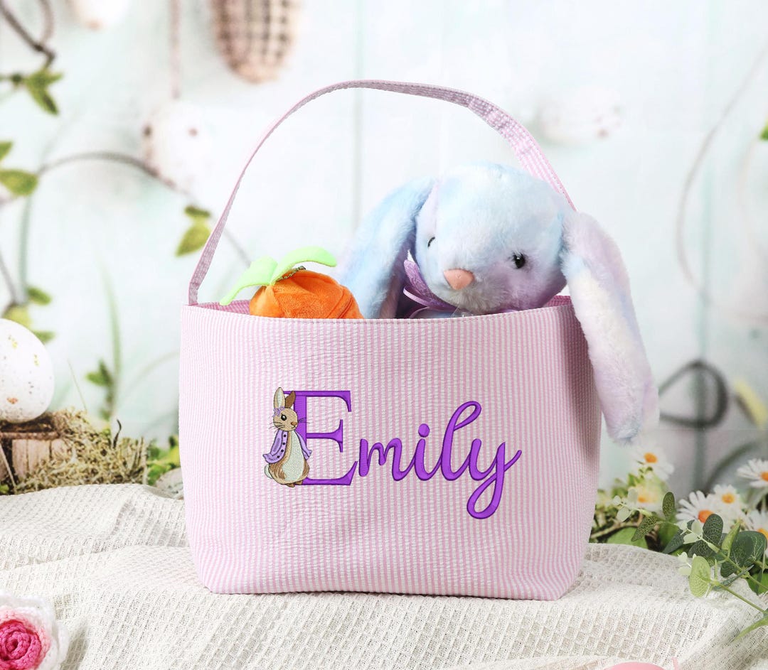 Personalized Peter Rabbit Easter Basket Custom Easter Basket Monogram ...