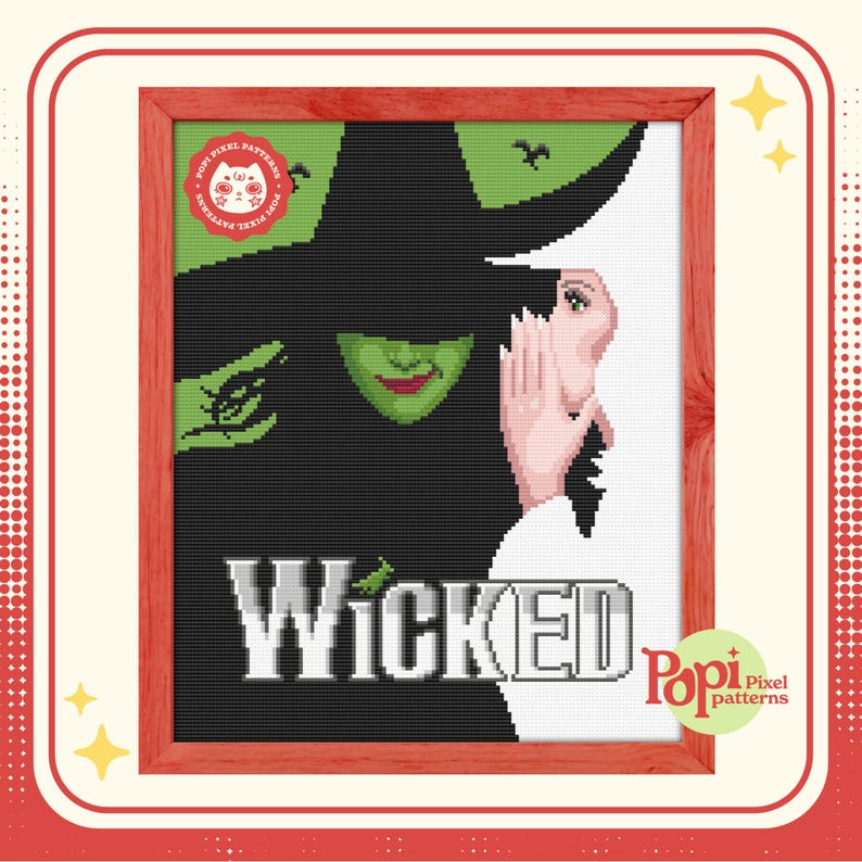 Wicked Musical Poster Cross Stitch Pattern | Digital PDF Download - Etsy