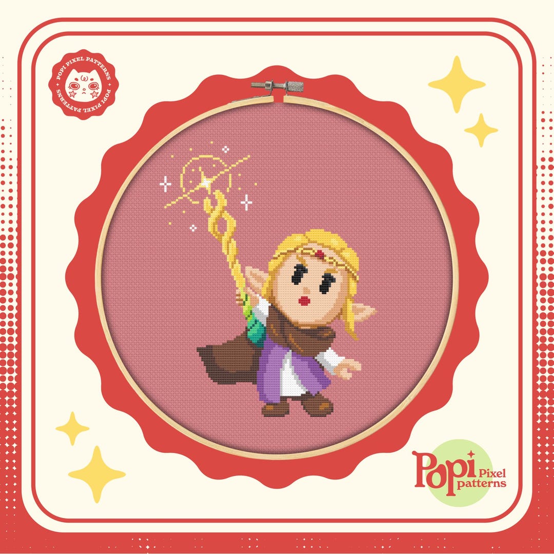 The Legend of Zelda Echoes of Wisdom Zelda’s Tri Rod Cross Stitch ...