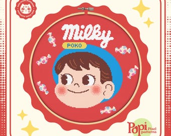 Milky Peko Chan Portrait Cross Stitch Pattern | Digital PDF Download - Etsy