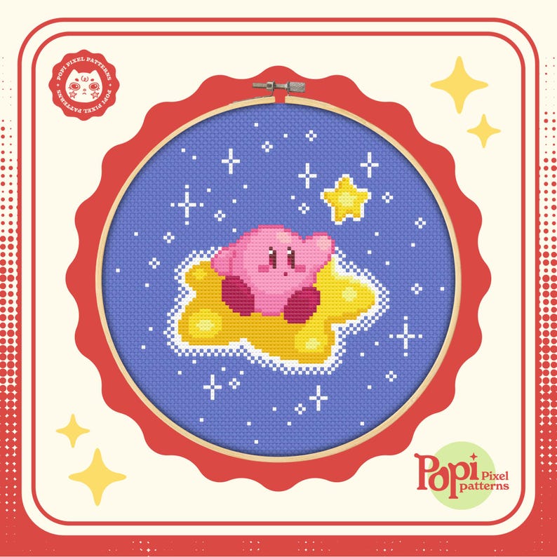 Kirby Star Travel Cross Stitch Pattern | Digital PDF Download - Etsy