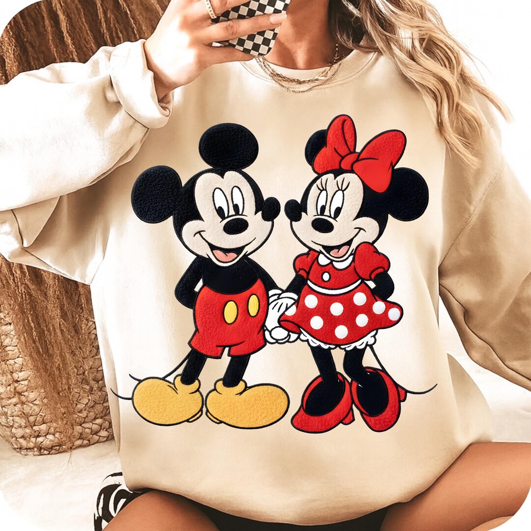 Yarn Crochet Mickey Minnie Christmas PNG, Cute Crochet Couple PNG ...