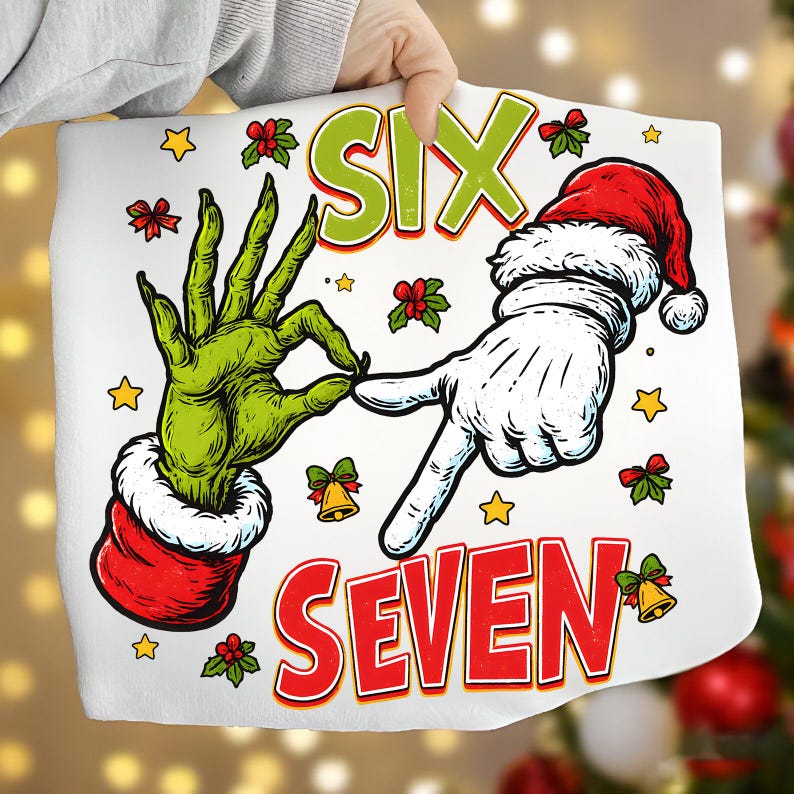 Trending Six Seven Meme PNG, Funny Mean Guy Christmas PNG, Viral 6 7 ...