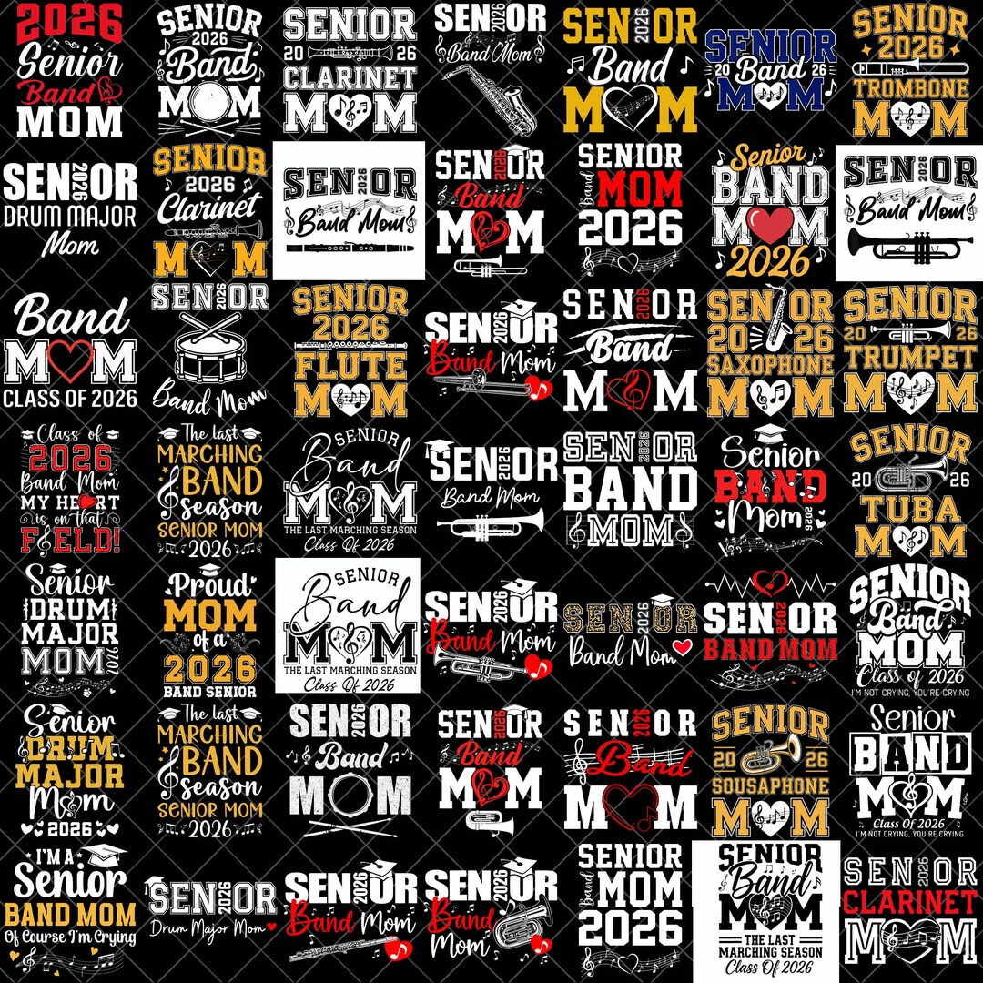 45+ Senior Band Mom 2026 Png, Cheer Band Png, Band Mom Png, Senior Mom ...