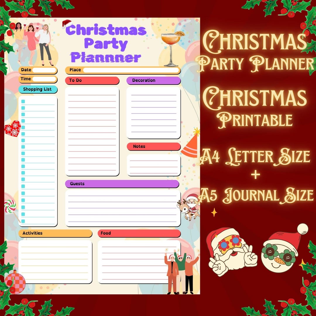 Christmas Party Planner Printable Christmas Event Planner Printable ...