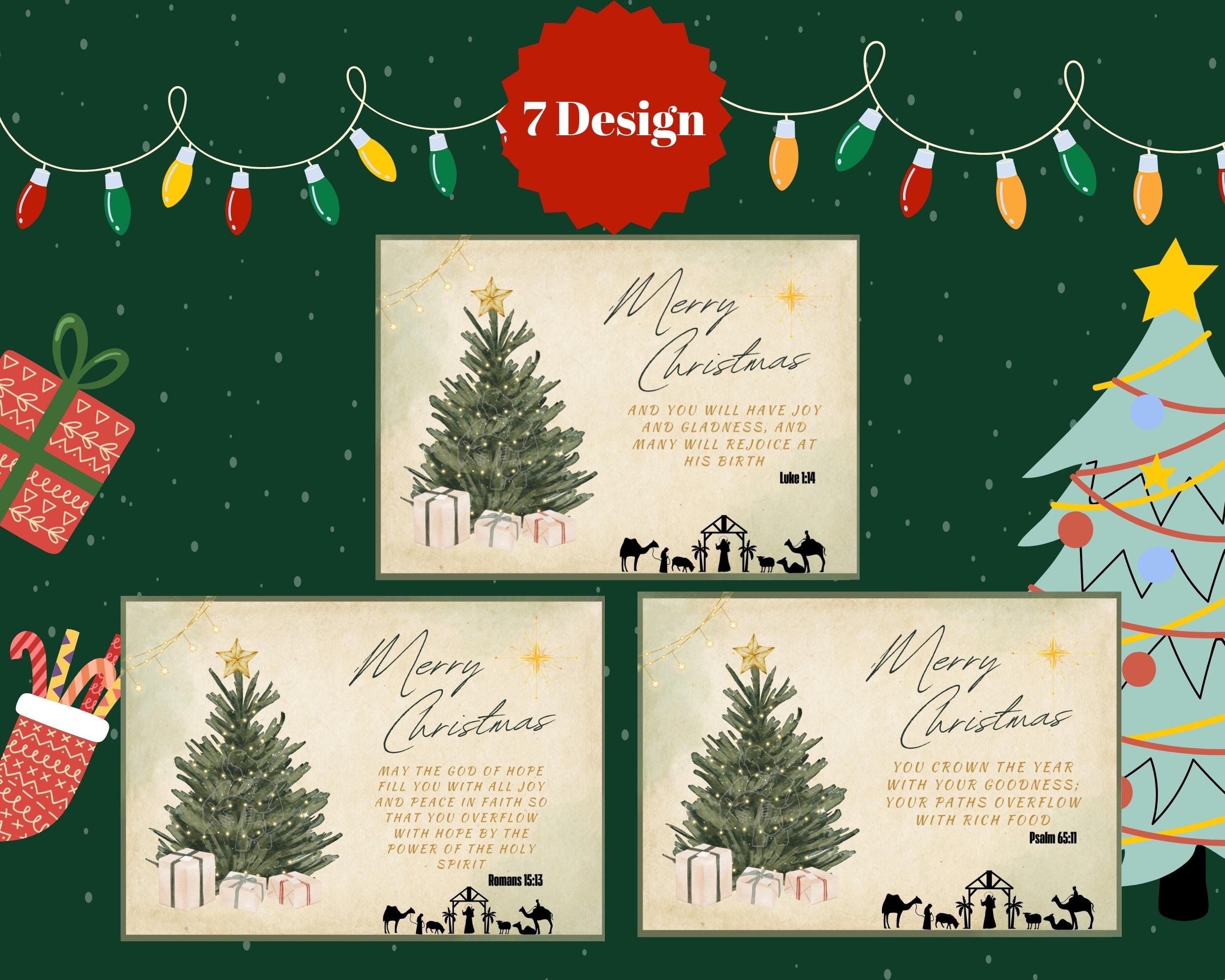 Christmas Bible Verse Cards, Inspirational Scripture Cards, Christian ...