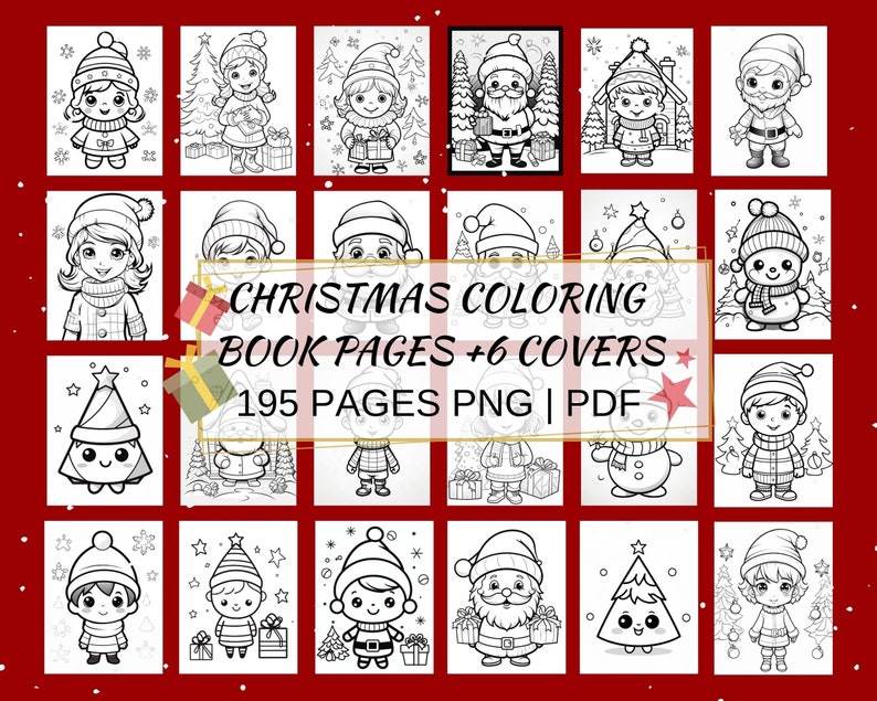 195 Christmas Printable Coloring Pages - Holiday Activities for Kids ...