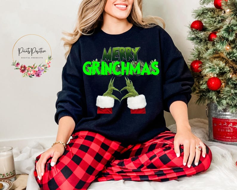 Merry Grinchmas PNG Funny Christmas Sublimation Design Holiday Grinch ...