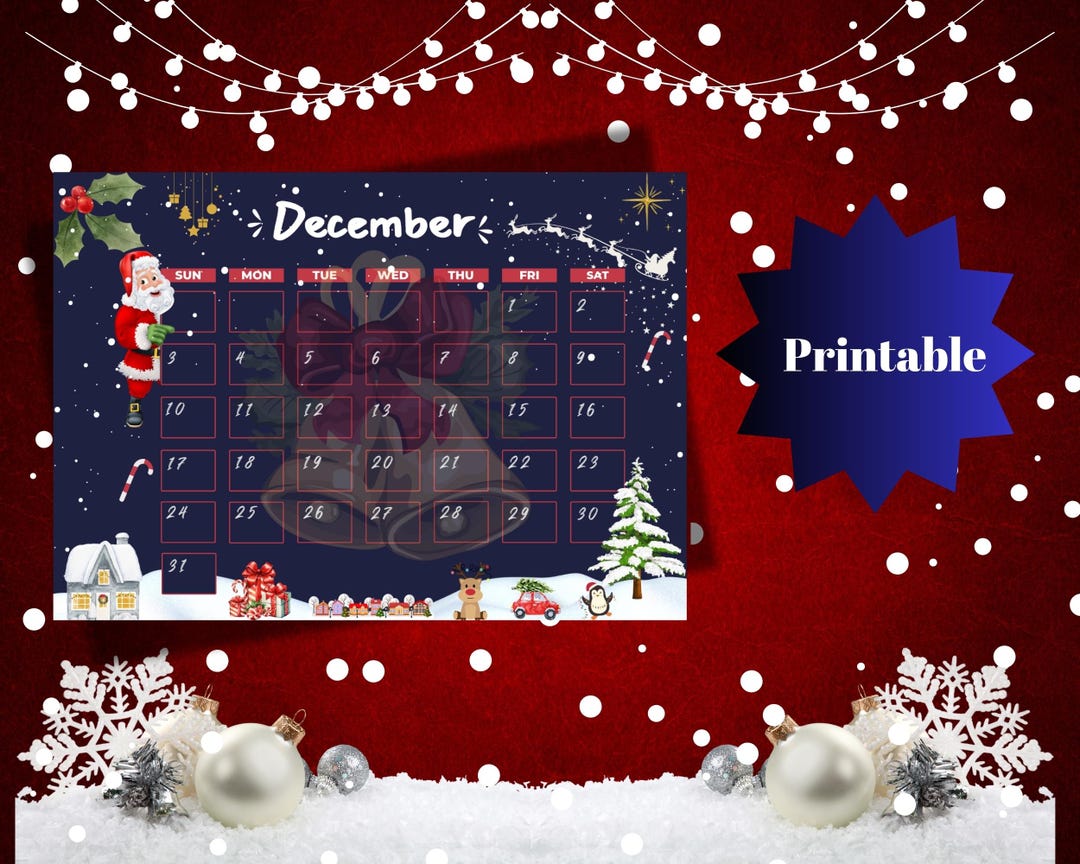 Printable December 2024 Planner Calendar, Cute Printable Calendar for ...
